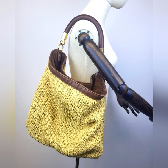 Yves Saint Laurent | Bags | Ysl Yves Saint Laurent Roady Natural Raffia ...